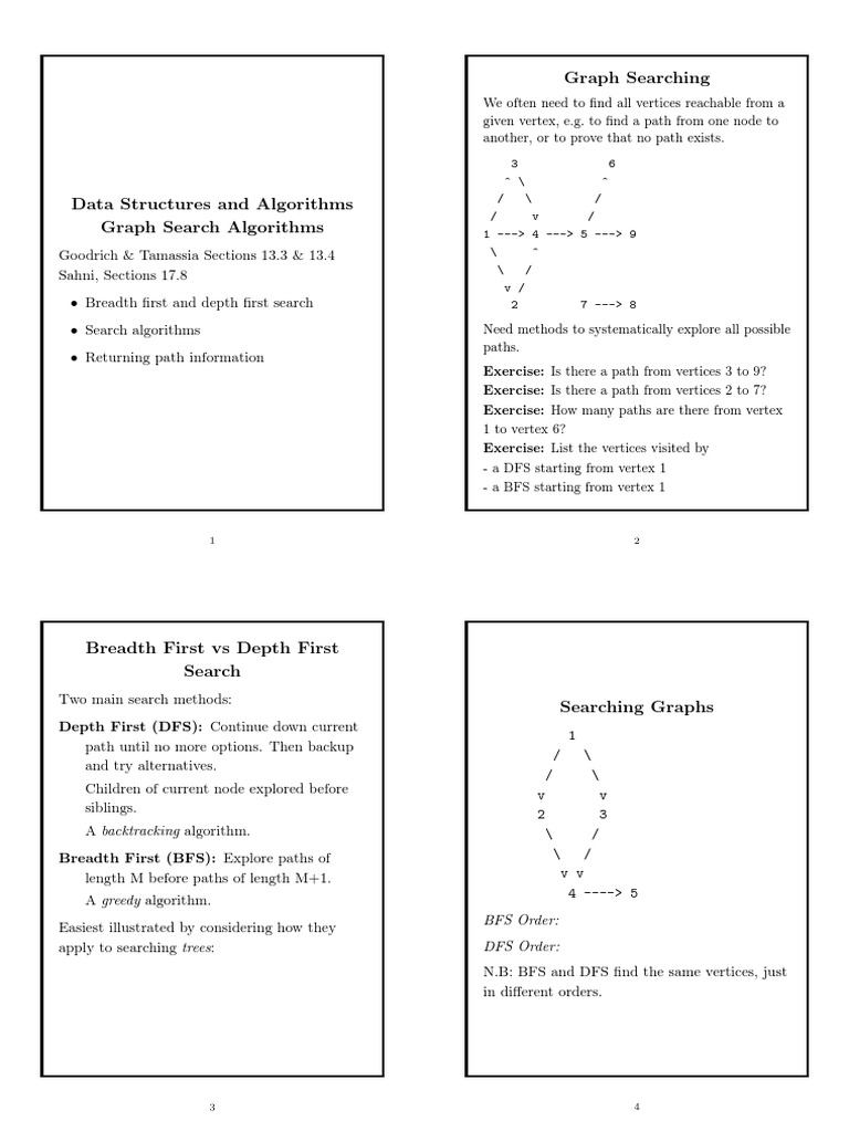 Graph Searching | PDF | Vertex (Graph Theory) | Algorithms And Data Structures