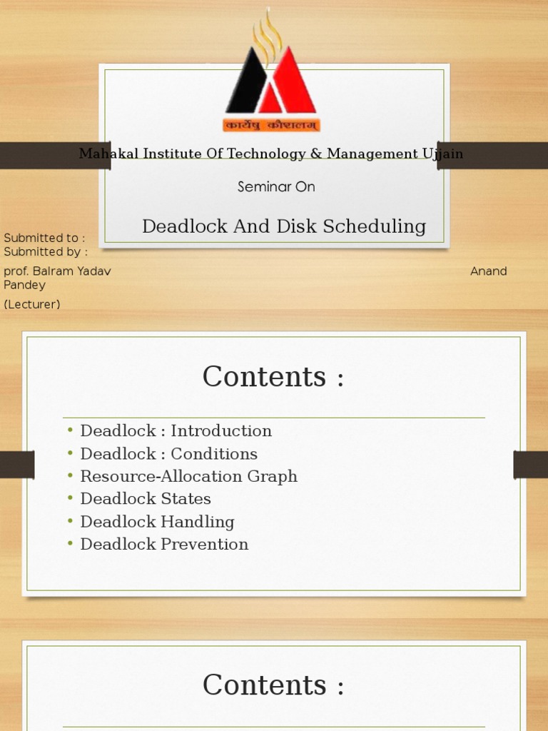 Deadlock And Disk Scheduling Pdf Concurrent Computing Computer Architecture