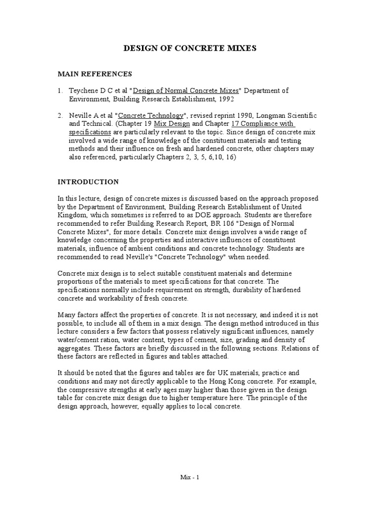 Concrete Mix Design | PDF | Normal Distribution | Concrete