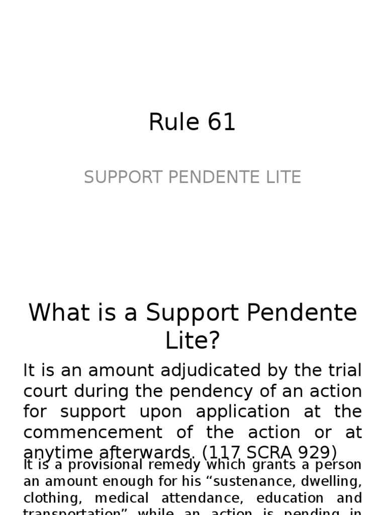 Understanding Support Pendente Lite | PDF | Lawsuit | Judgment (Law)