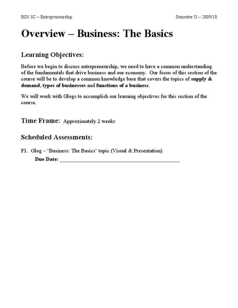 Overview - Business: The Basics | PDF