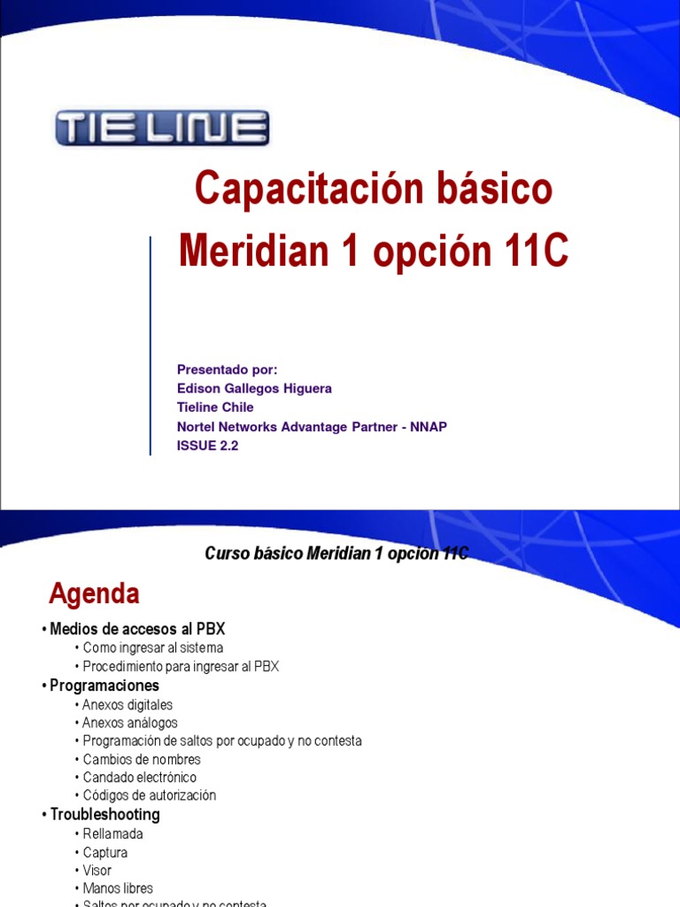 Capacitacion Básico Meridian 1 2da Parte v2.2 | PDF | Módem | Error de ...