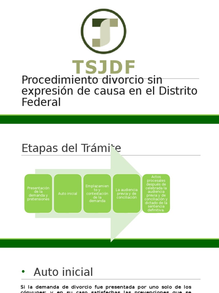 Etapas Procesales Del Divorcio Incausado en El Distrito Federal | PDF ...