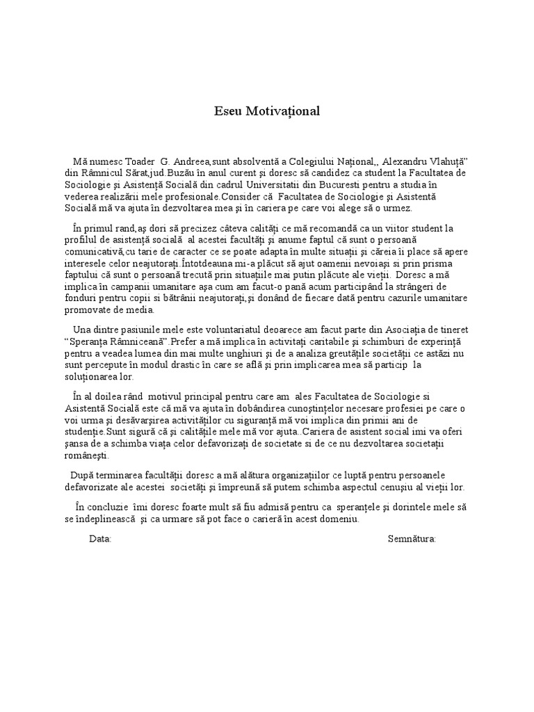 Eseu Motivational