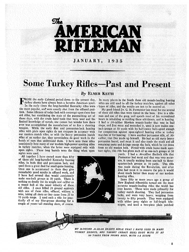 The American Rifleman, January 1935, Elmer Keith, Some Turkey Rifles ...