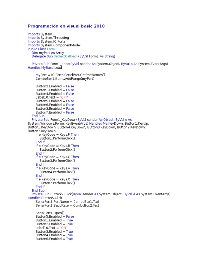 Programación en Visual Basic 2010 | PDF | Computer Programming | Computing