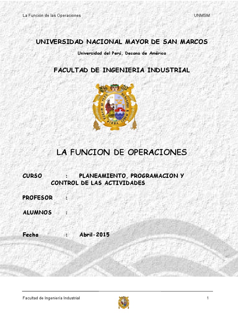 Administracion de Operaciones - Funcion de Las Operaciones | PDF ...