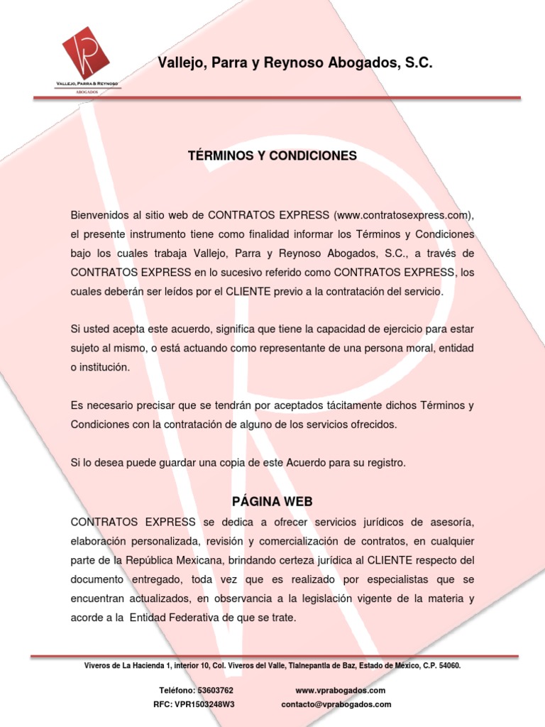 Términos y Condiciones Contratos Express | PDF | Correo | Correo electrónico