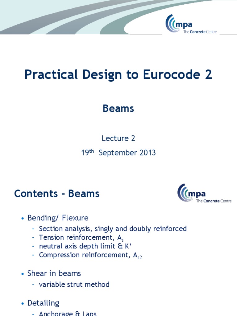 Beam Practical Design To Eurocode 2 - Sep 2013 | PDF | Bending | Beam ...