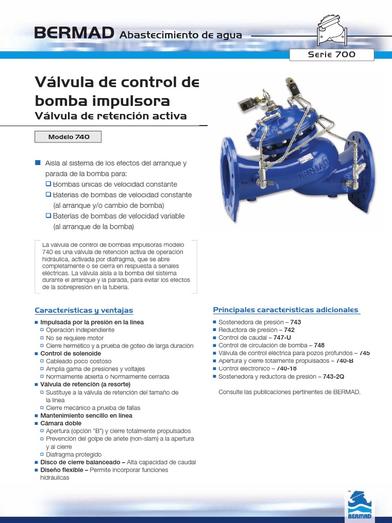 WW-740-Spanish Valvula Control de Bomba | PDF | Bomba | Tecnologías de gas