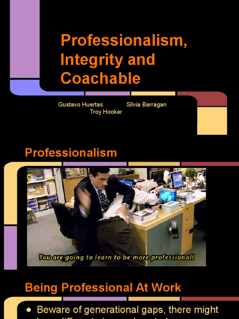 Professionalism, Integrity and Coachable | PDF