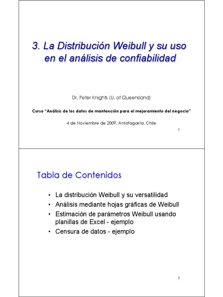 Weibull Exposición | PDF | Enseñanza de matemática | Science