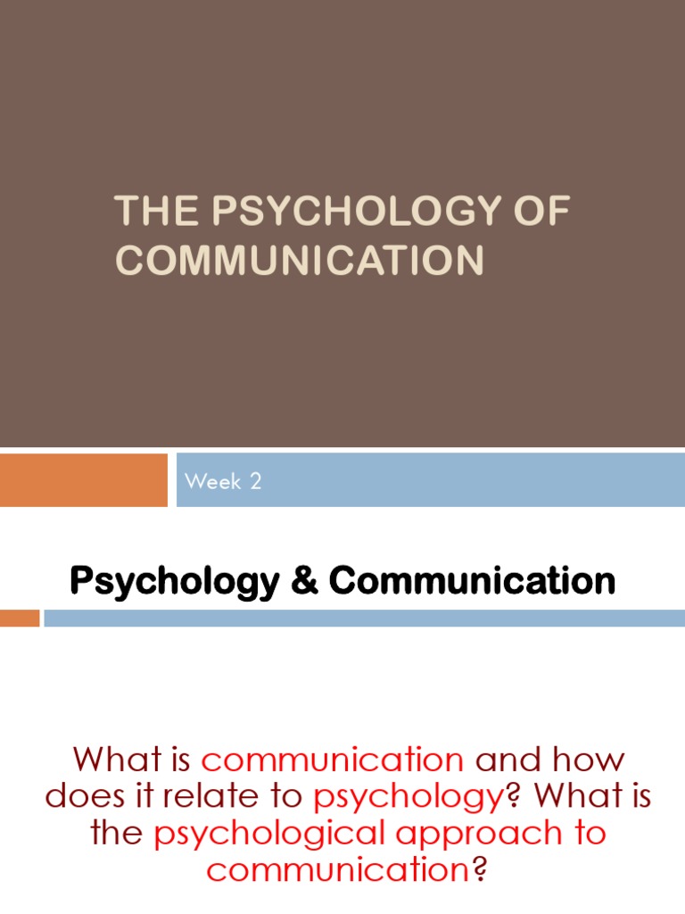 Week 2 Psychology of Communication PDF | PDF | Code | Persuasion