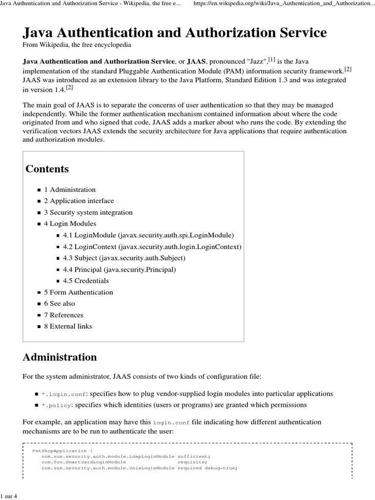 Java Authentication and Authorization Service | Download Free PDF ...