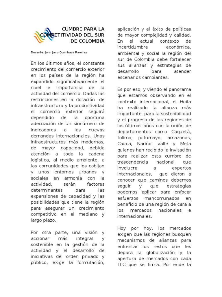 Paper - John Jairo Quimbaya Ramirez | PDF | Sustentabilidad | Economias