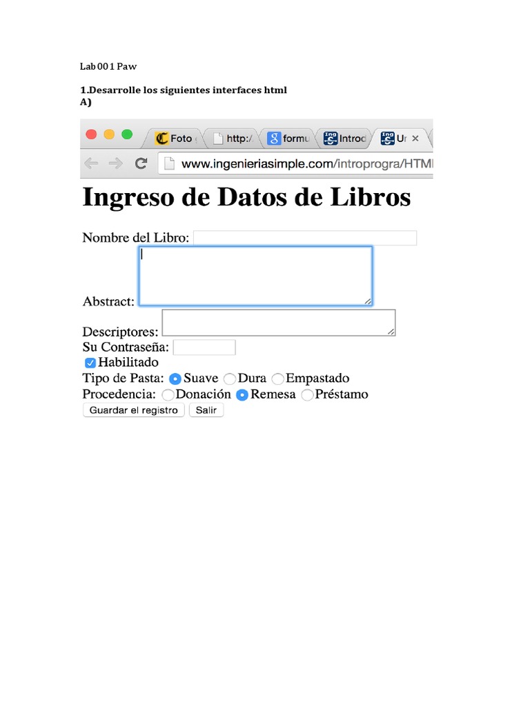 Formulario Final Programacion | PDF | Computadoras