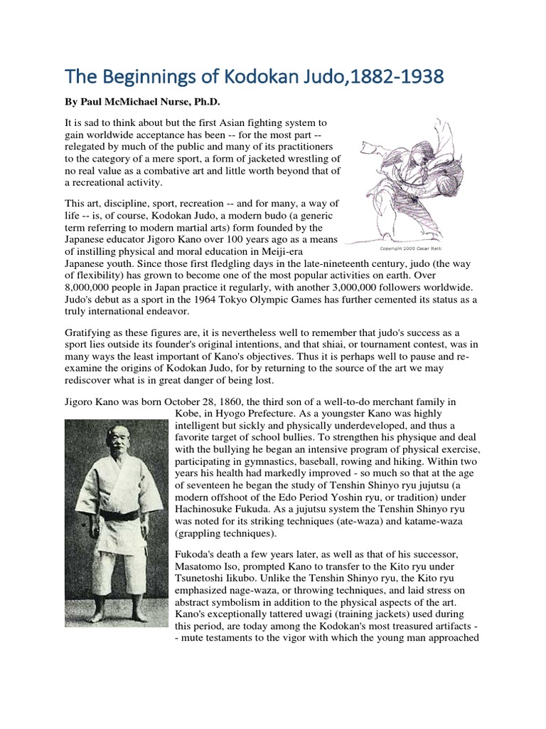 The Beginnings of Kodokan Judo, 1882-1938 | PDF | Judo | Jujutsu
