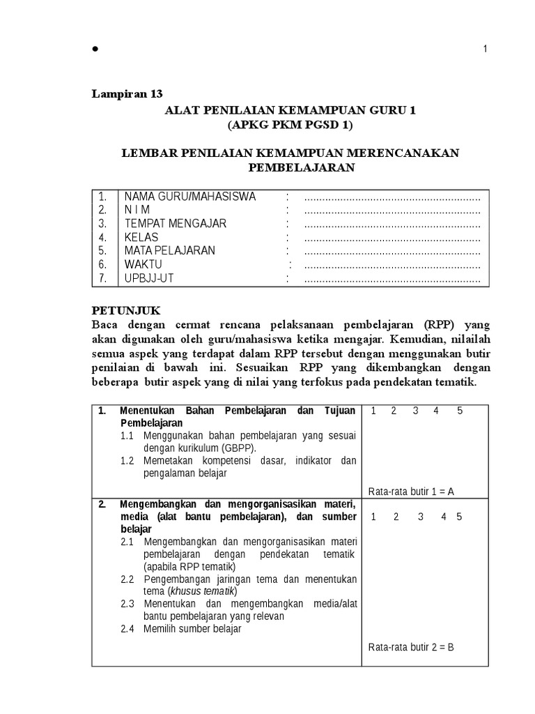 Apkg 1 Dan 2 PKM 2013 - 2 | PDF