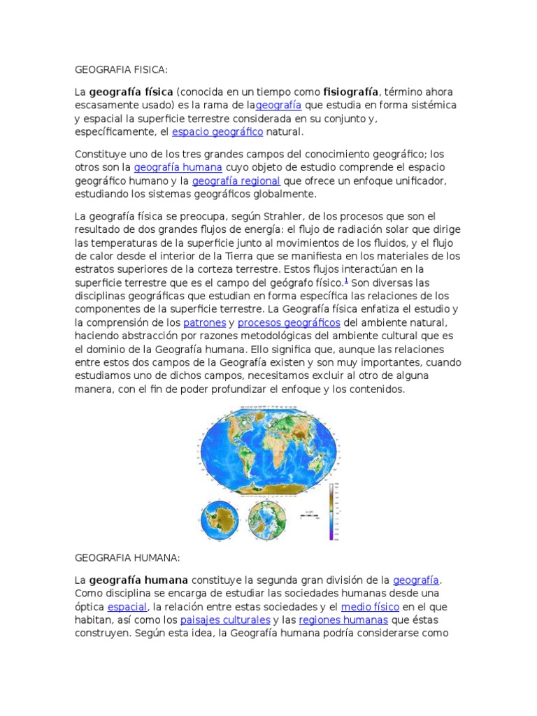 3 Ramas de La Geografia | Geografía | Ciencias de la tierra y de la ...