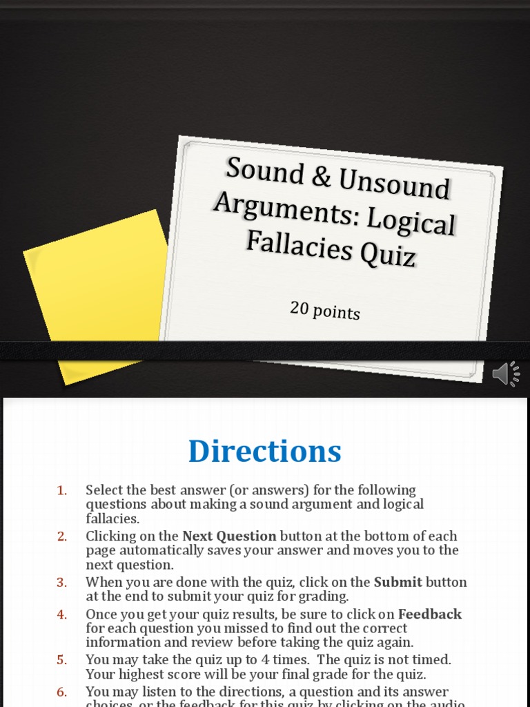 Logical Fallacies Quiz | PDF | Fallacy | Argument