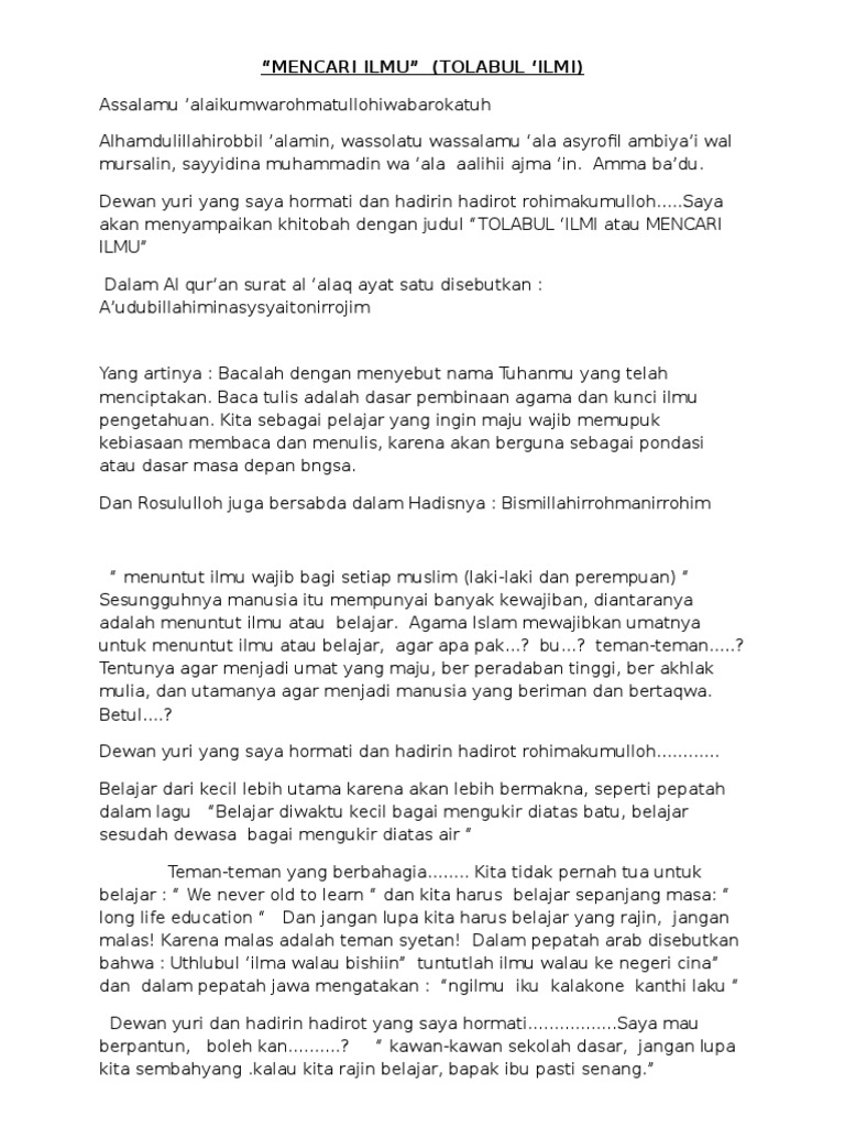 Khitobah Mapsi SD | PDF | Agama & Spiritualitas