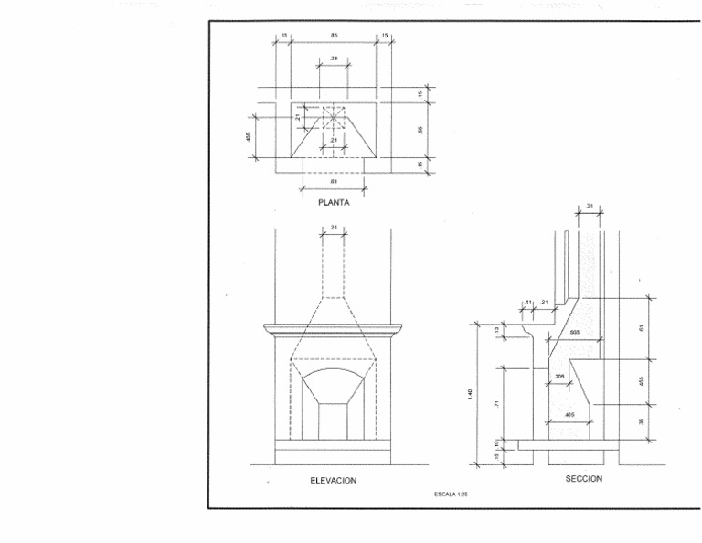 Planos De Planta Chimenea Exterior Casa Rural: La Tarara, Galinduste