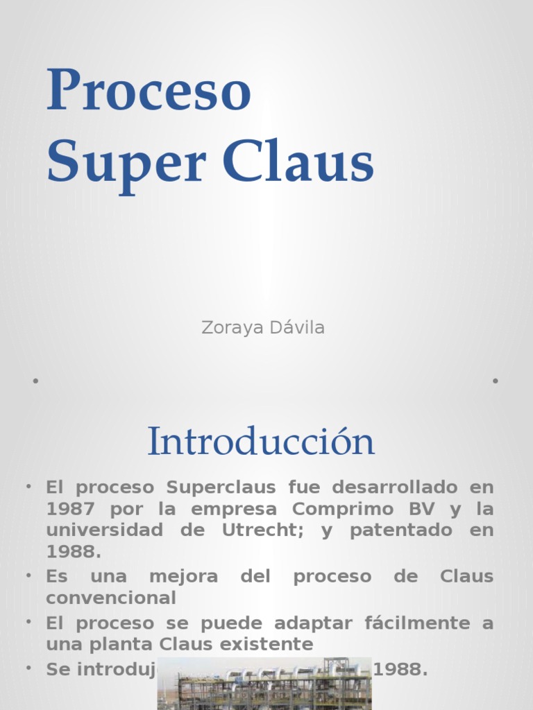 Proceso Super Claus | PDF | Catálisis | Dióxido de azufre