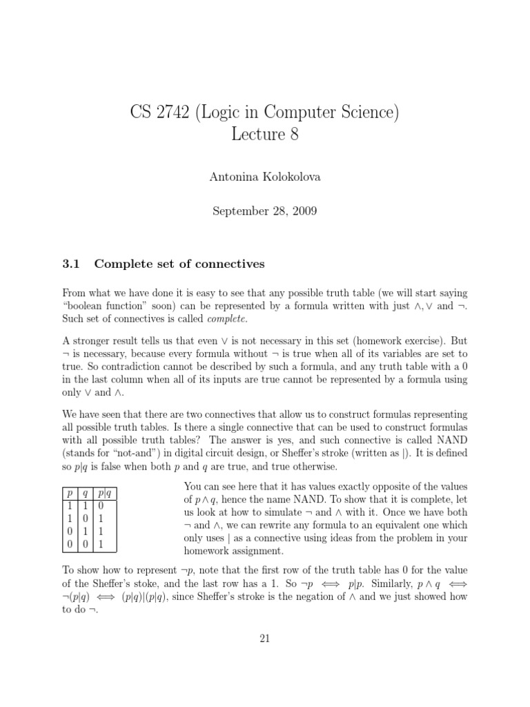 CS 2742 (Logic in Computer Science) : Antonina Kolokolova | PDF ...