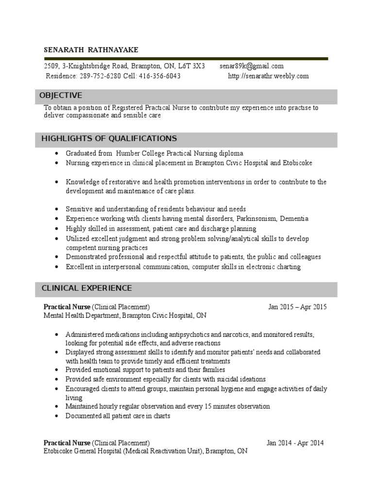 SBR - RPN Resume | PDF | Nursing | Patient