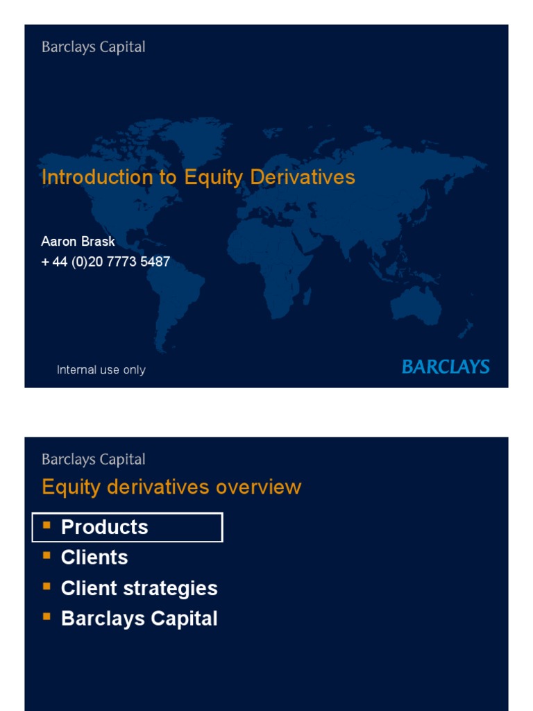 Overview of Equity Derivatives at Barclays | PDF | Derivative (Finance ...