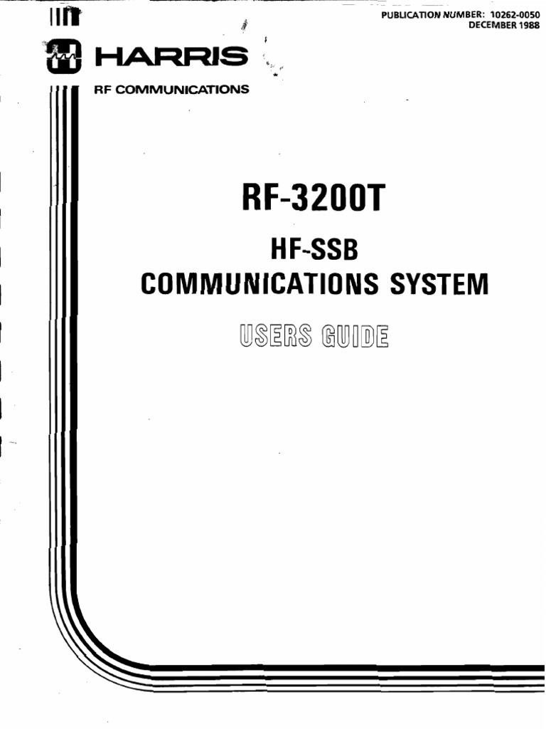 Harris RF-3200T Users Guide | PDF