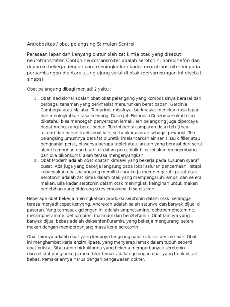 Obat Antiobesitas: Tradisional vs Modern | PDF | Pengembangan Diri ...