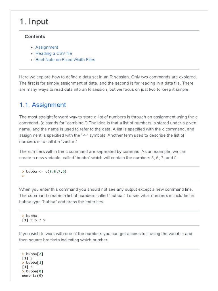 Input: 1.1. Assignment | PDF | Comma Separated Values | Computer Programming