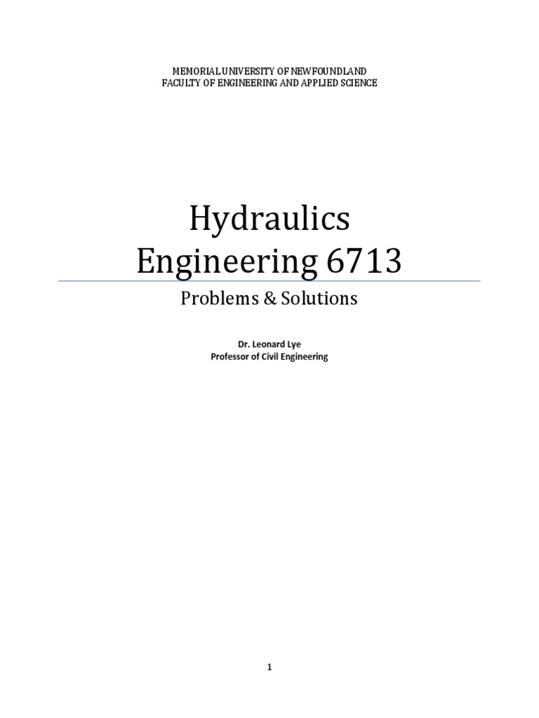 Hydraulics - Tutorials and Solutions | PDF | Science & Mathematics