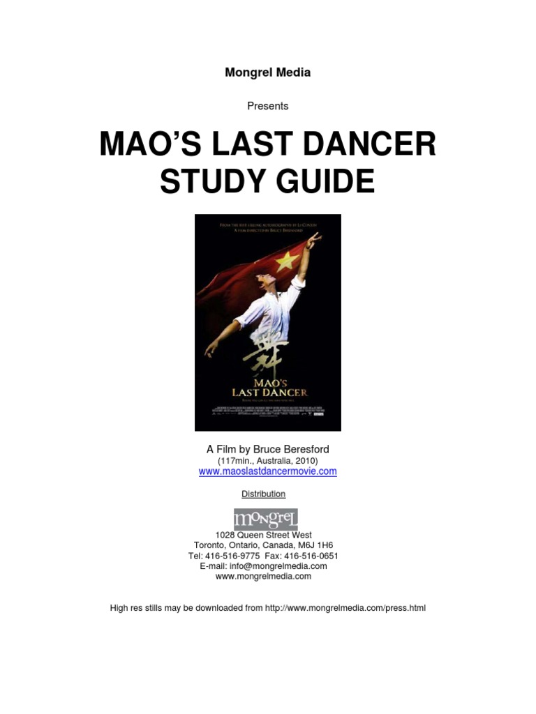 Maos Last Dancer - Study Guide | PDF | Mao Zedong