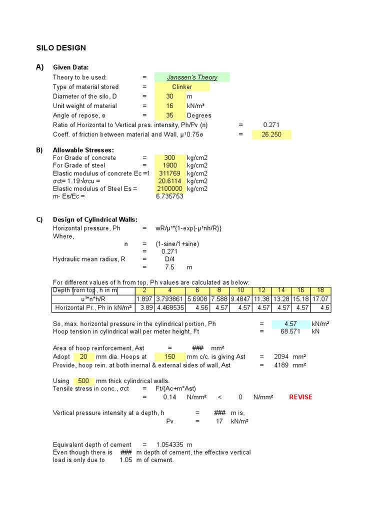 Silo Design Cement | PDF