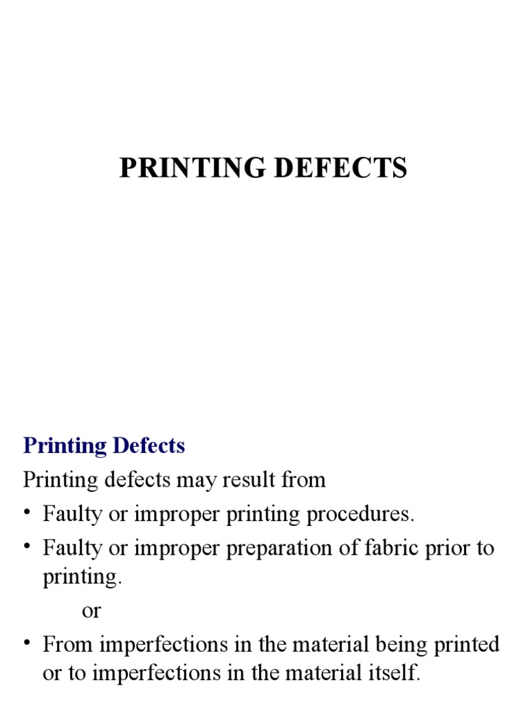 Printing Defects | PDF | Textiles | Knitting