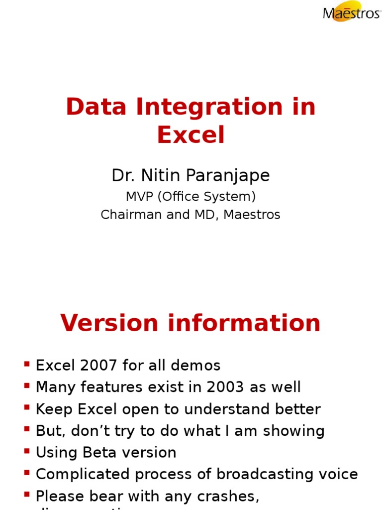 Excel Data Integration Techniques Pdf Microsoft Excel Databases