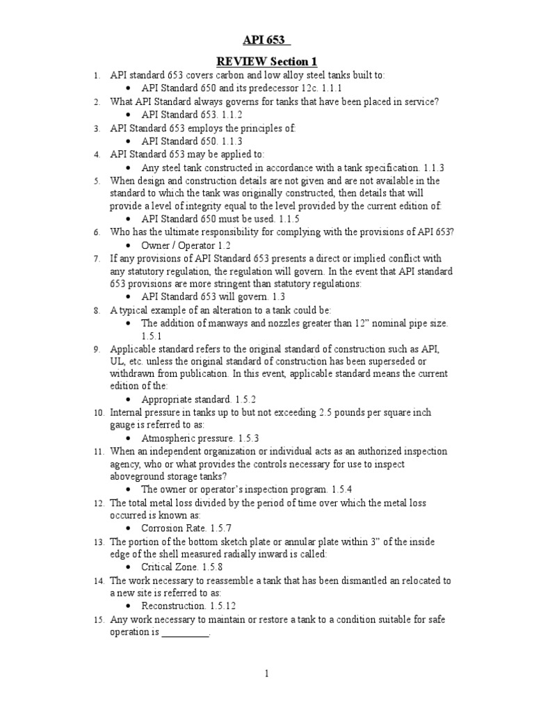API 653 Overview and Compliance Guide | PDF | Technology & Engineering