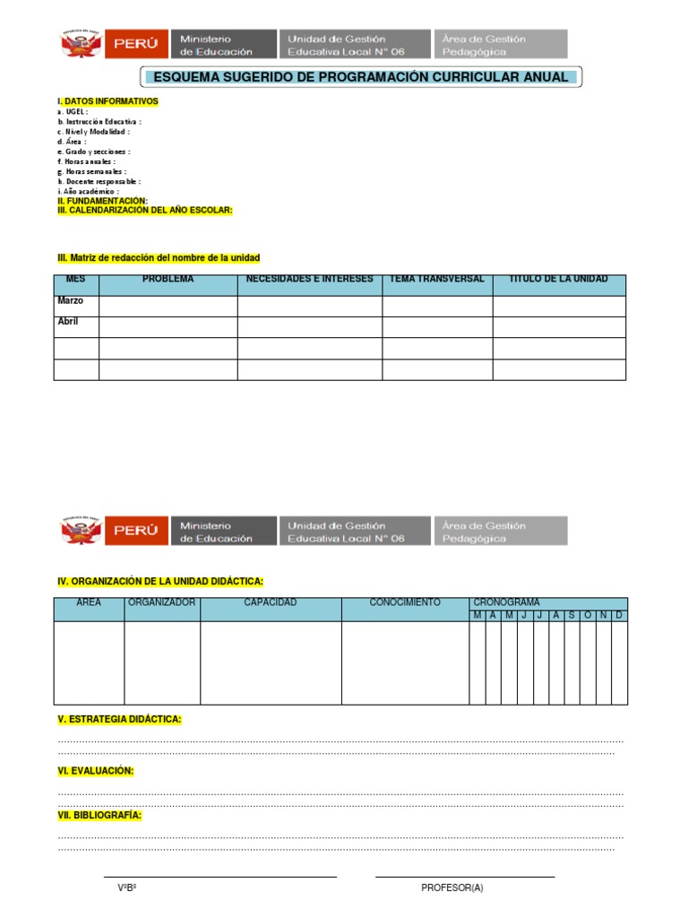 Modelo de Programacion Anual Primaria | PDF