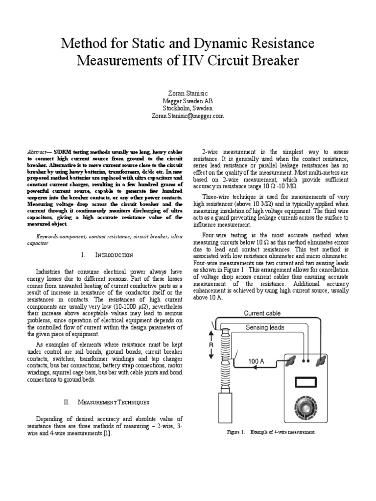 Method For Static and Dynamic Resistance Measurement of HV Circuit ...