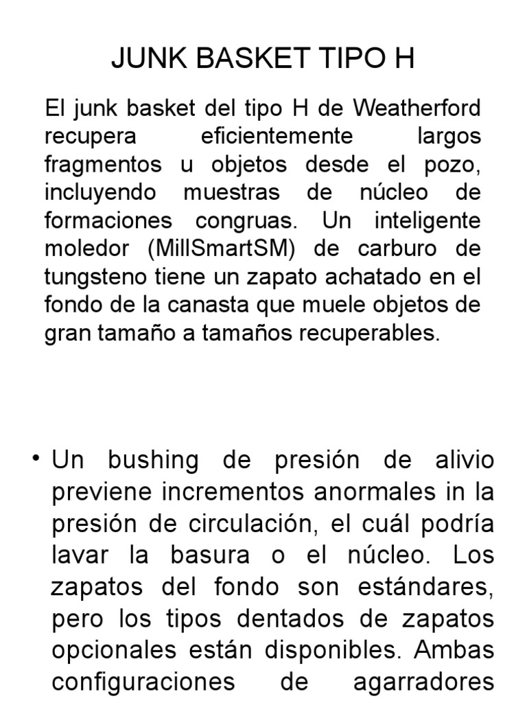 Junk Basket Tipo H | PDF | Herramientas | Science