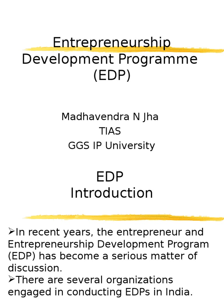 EDP Programme | PDF | Entrepreneurship | Cognition