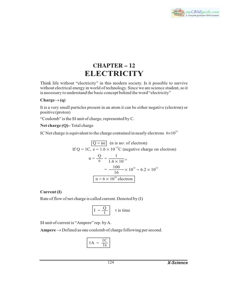 10 Science Notes Electricity | PDF | Electric Current | Series And ...