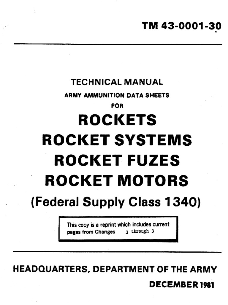 Army Ammo Data Sheets For Rockets Systems & Fuzes Dec 81 | PDF