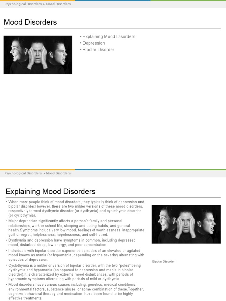 Mood Disorders Lesson Plan | PDF | Bipolar Disorder | Mood Disorders