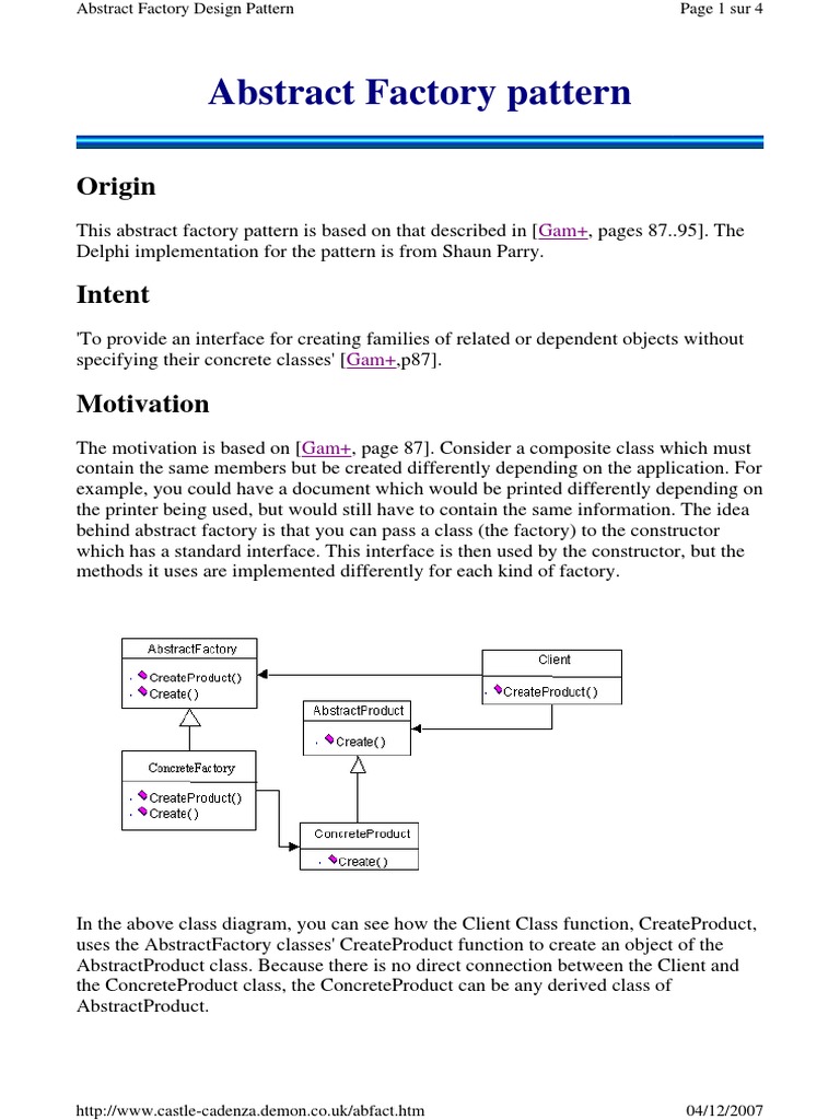 Article Abstract Factory Pattern Pdf Class Computer Programming Object Oriented