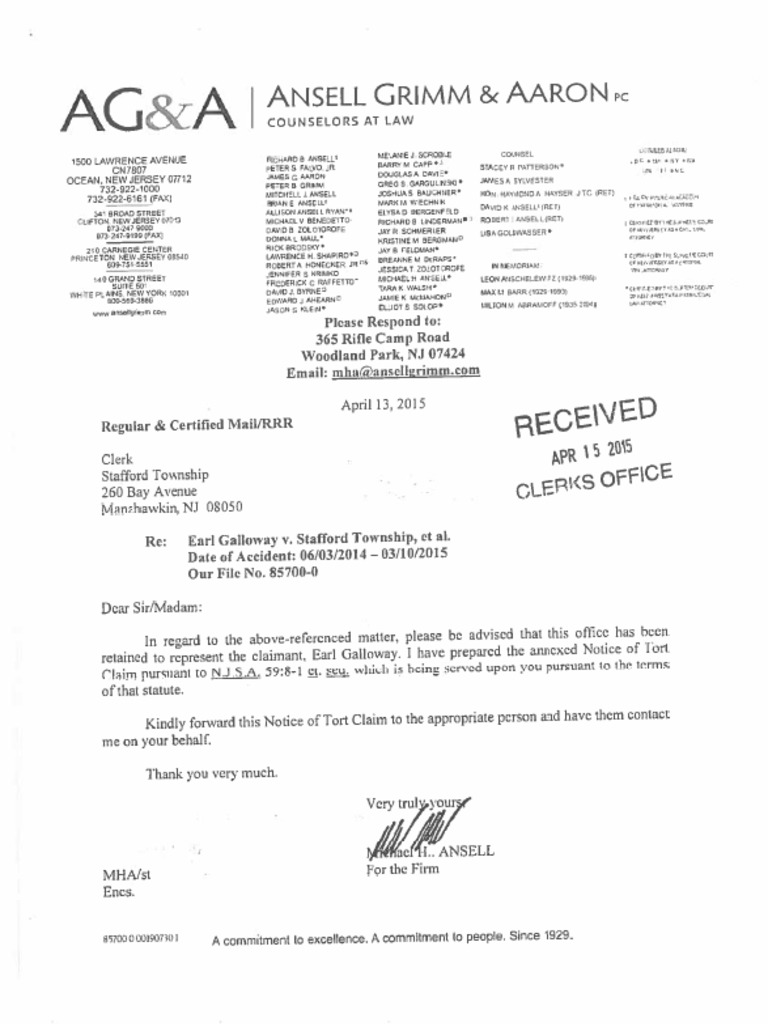 Notice of Tort Claim | PDF