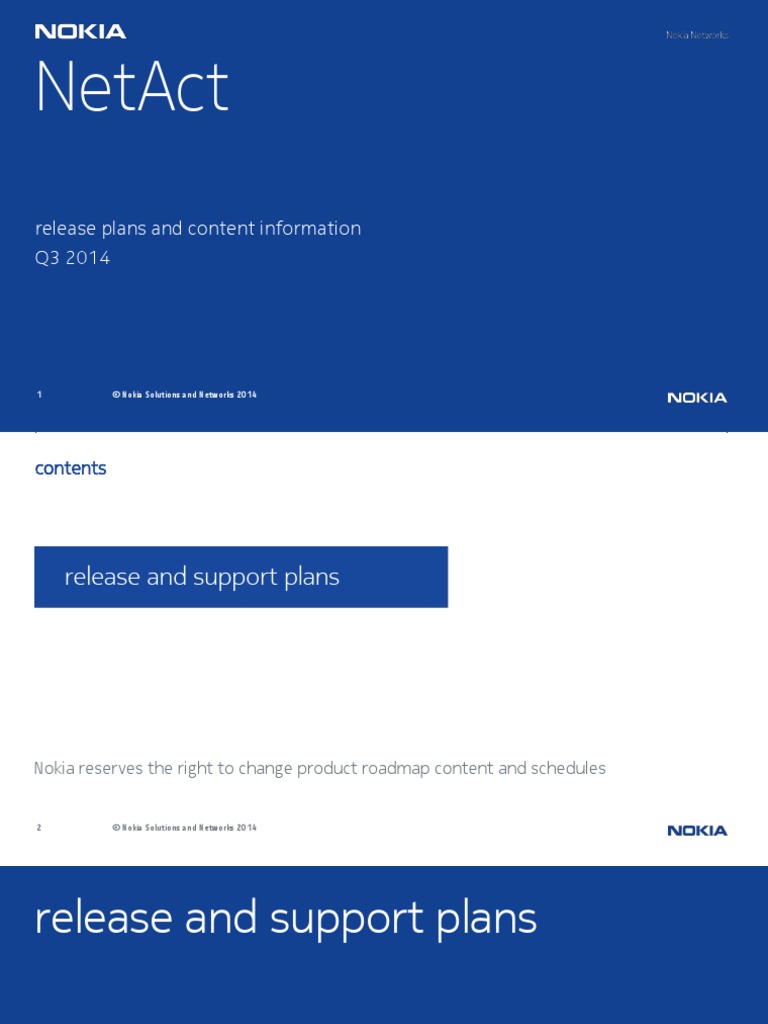 Nokia NetAct Roadmap | PDF | Computers