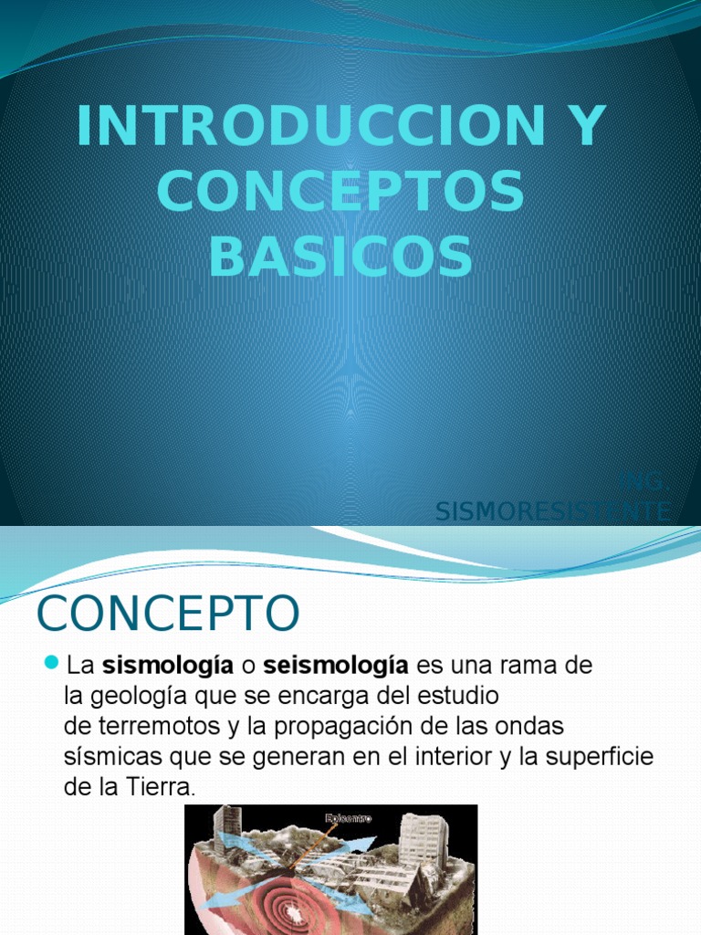 Semana 01 - Introduccion y Conceptos Basicos | PDF | Sismología | Temblores